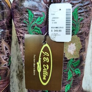 J.B. Dillon | Shoes | Nwt Jb Dillon Distressed Leather Western Cowboy Boots Floral Womens Size ...